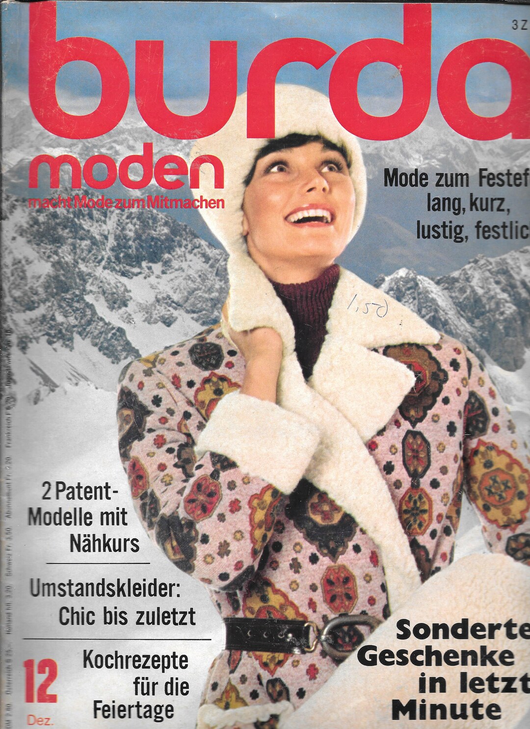 Burda Moden Magazine December 1971 Complete With Uncut Patterns - Etsy