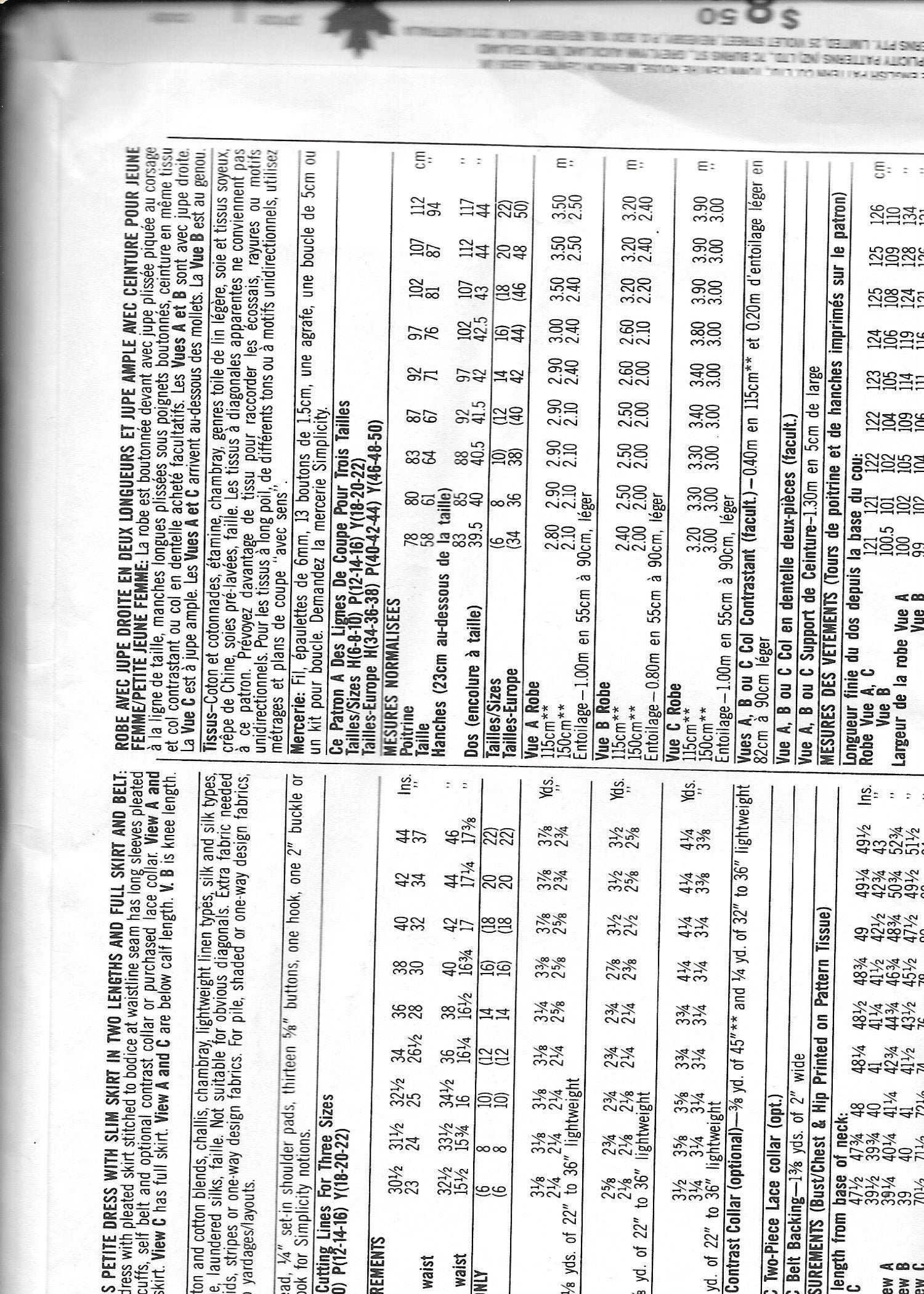 Simplicity Sewing Pattern 8608 Misses' Dress With Slim - Etsy