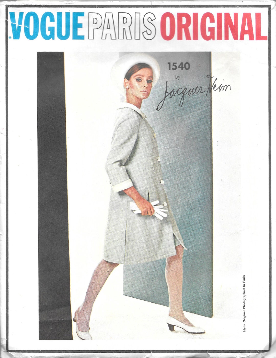 Vintage 1960s Vogue Paris Original Pattern 1540- Jacques Heim Misses ...