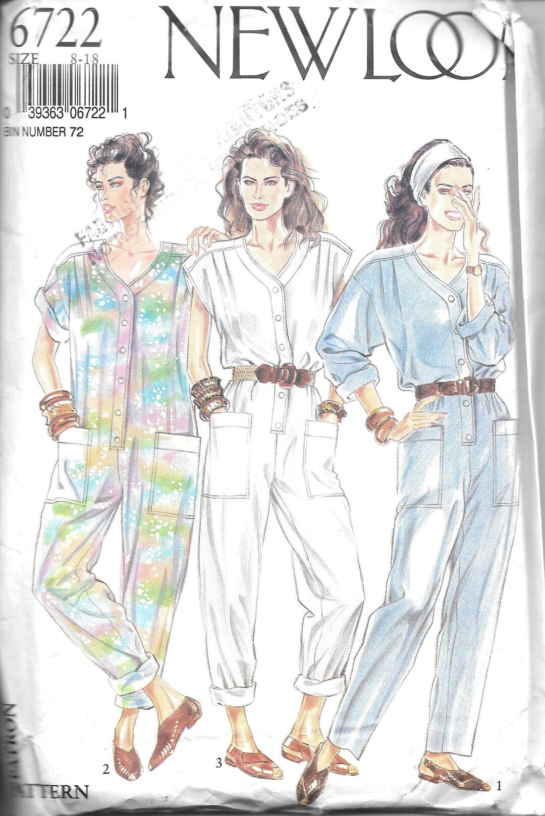 New Look Sewing Pattern 6722 - Misses' Overalls, Jumpsuit, Size 8 to 18 ...