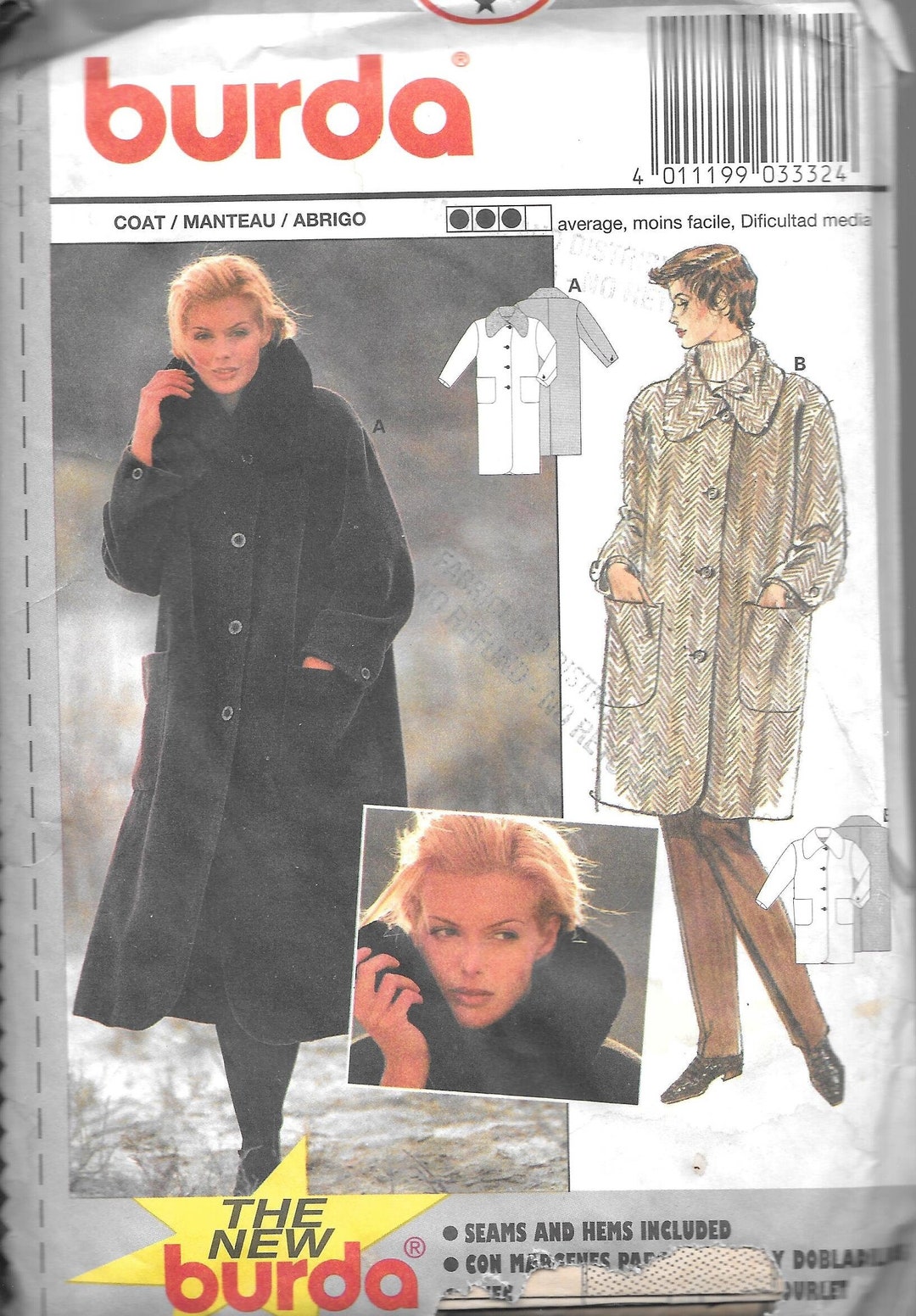 Burda Sewing Pattern 3332 Misses' Very Loose-fitting - Etsy