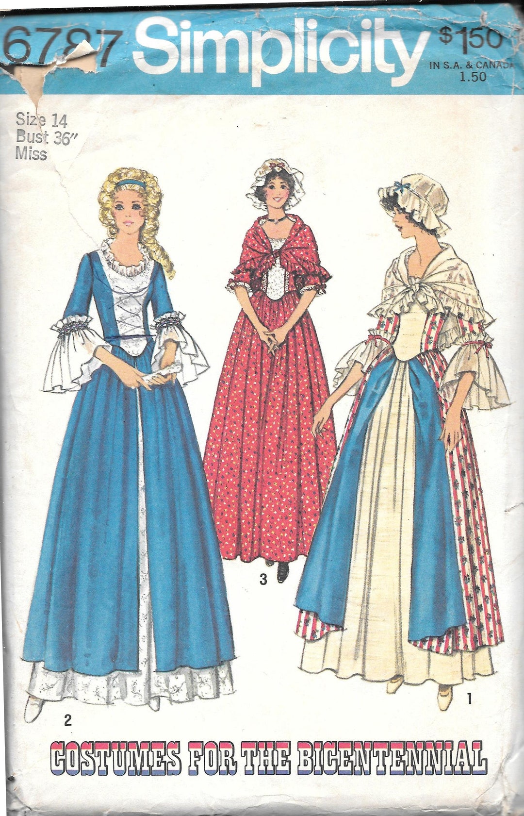 1970s Simplicity Sewing Pattern 6787 - Misses' Two-piece Dress, Cap and ...