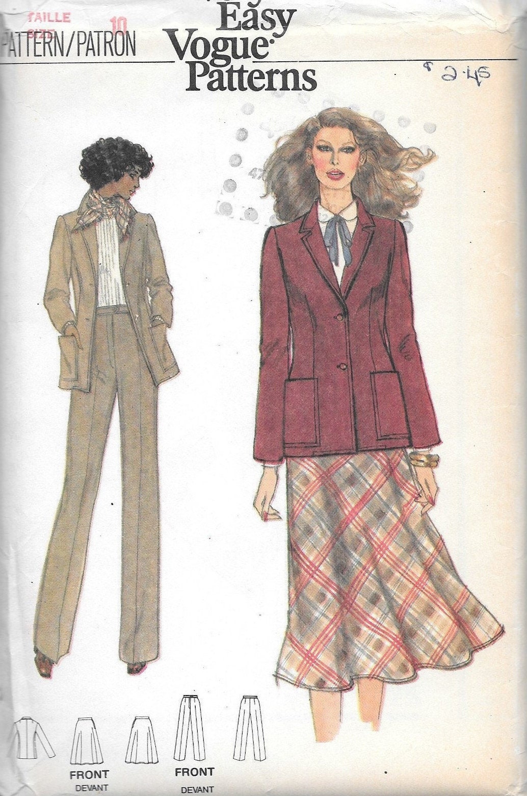 Vogue 2220 Sewing Pattern Misses Vintage 70s Jacket or Vest Skirt ...