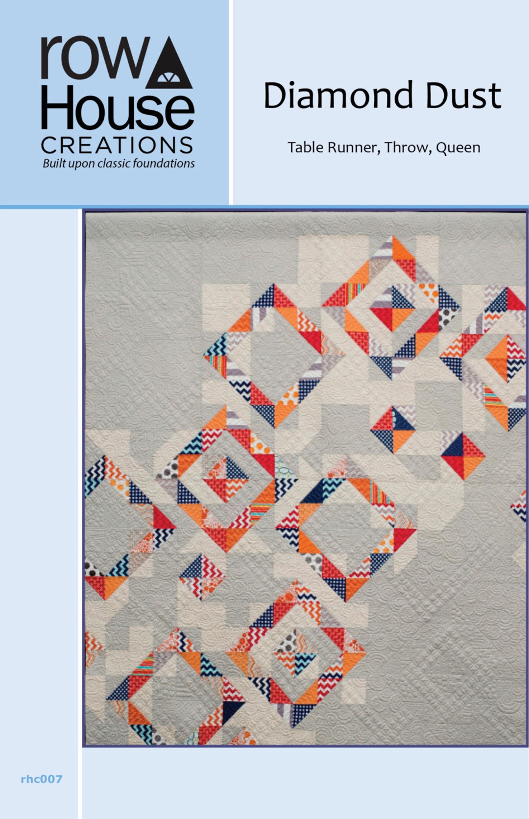 Diamond Dust Quilt Pattern in Table Runner, Throw and Queen Size ...