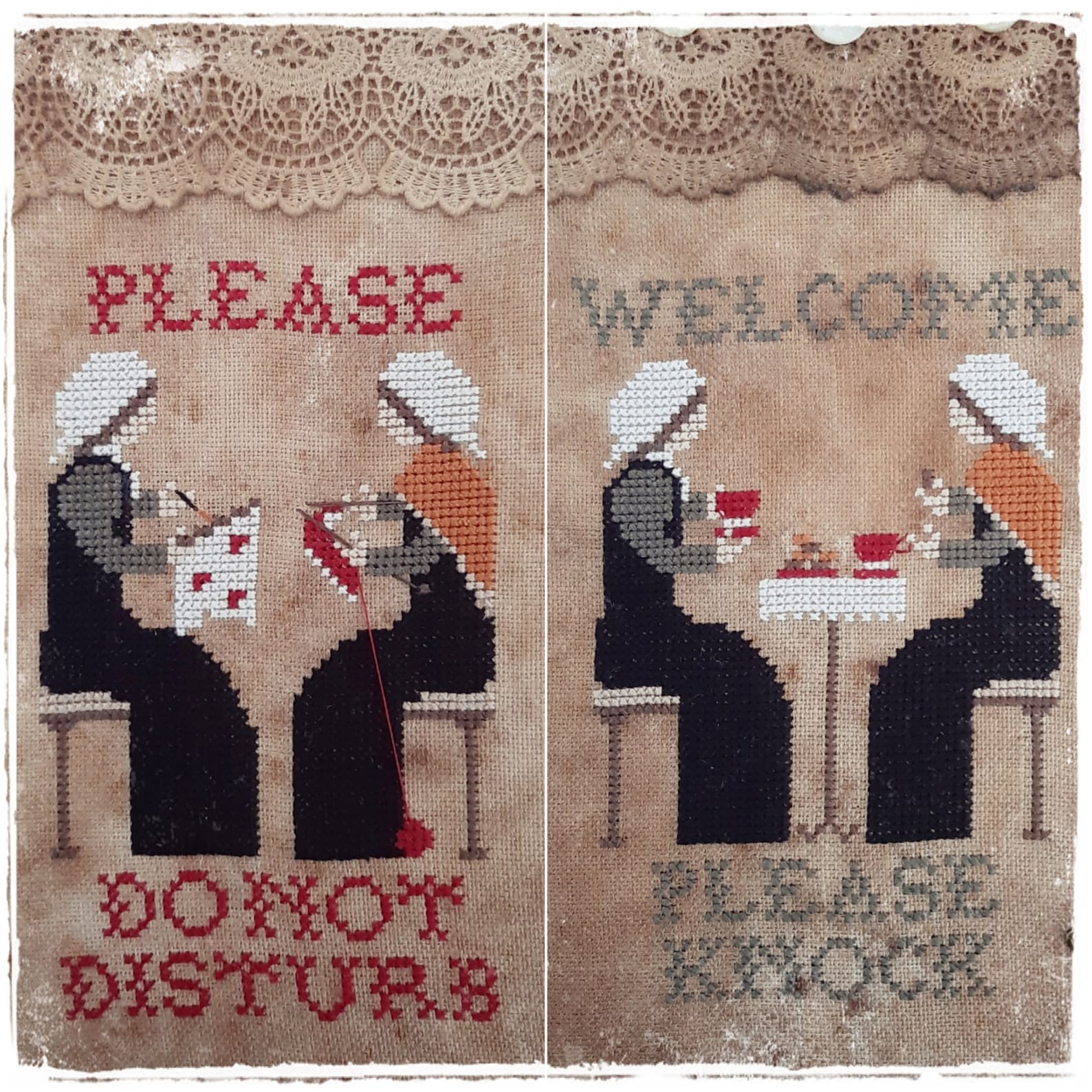 Welcome / Do Not Disturb PDF Cross Stitch Pattern - Etsy