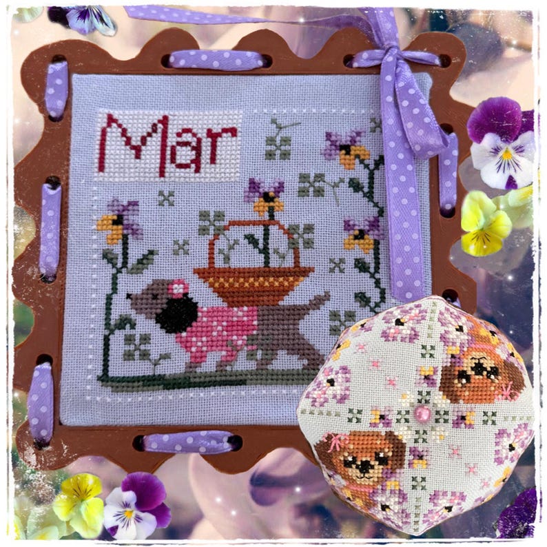 12 Months With Romy and Sandy 2026: March Biscornu - PDF Cross Stitch ...