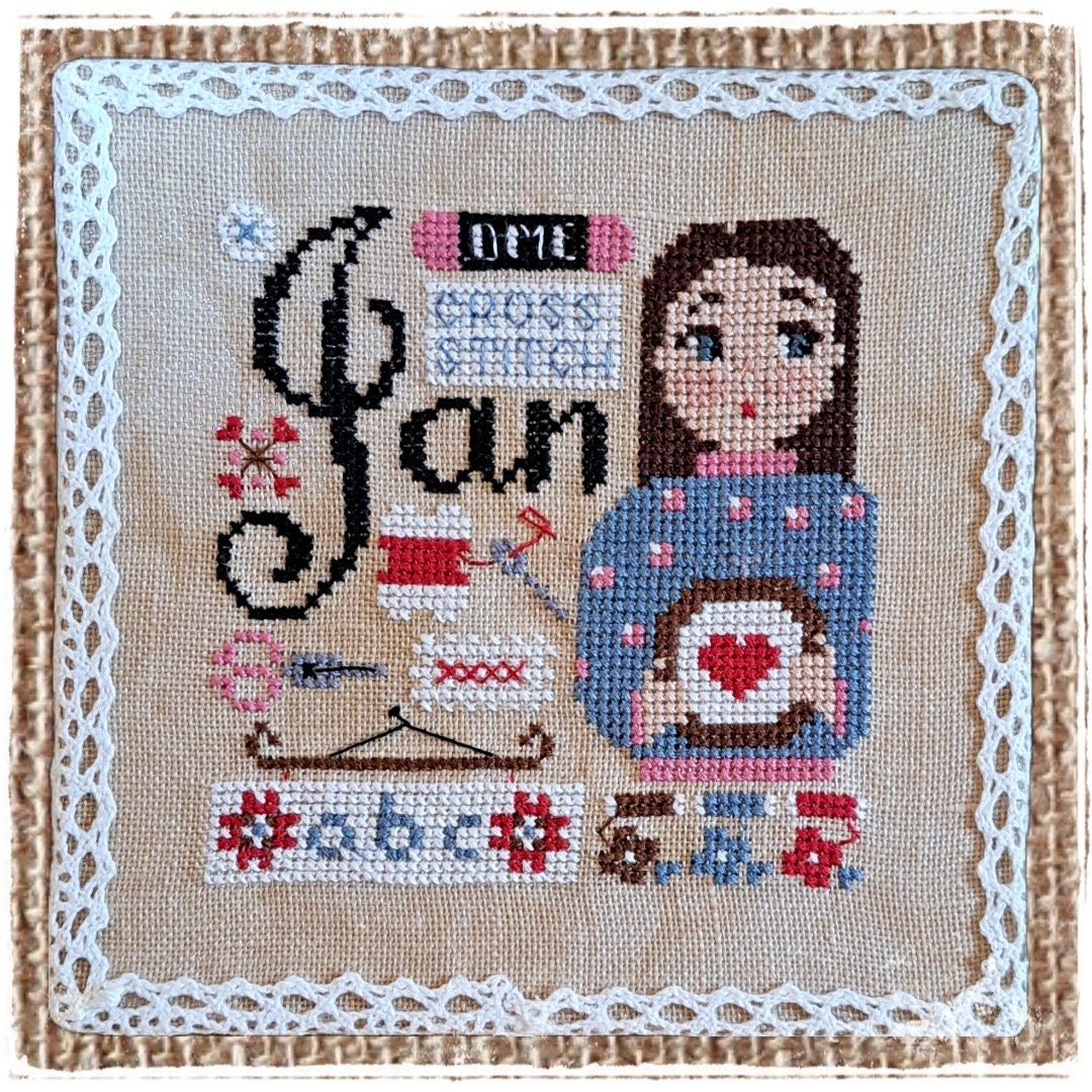 Happy Hobby Month: January (cross Stitch) - PDF Cross Stitch Pattern - Etsy