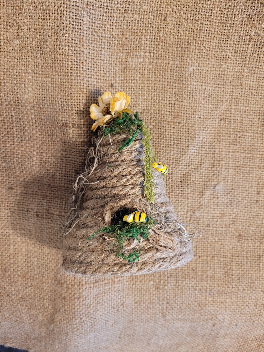 Bee Skep, Primitive, Handmade, 5 X 3.5, Natural Jute, Bell Shape, One ...