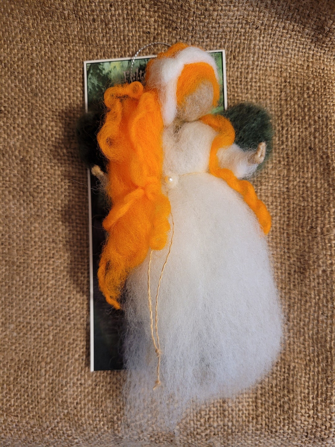 Red Hair Fairy, Wool Fairy, Felted Fairy, Handmade, Long Curly Hair ...