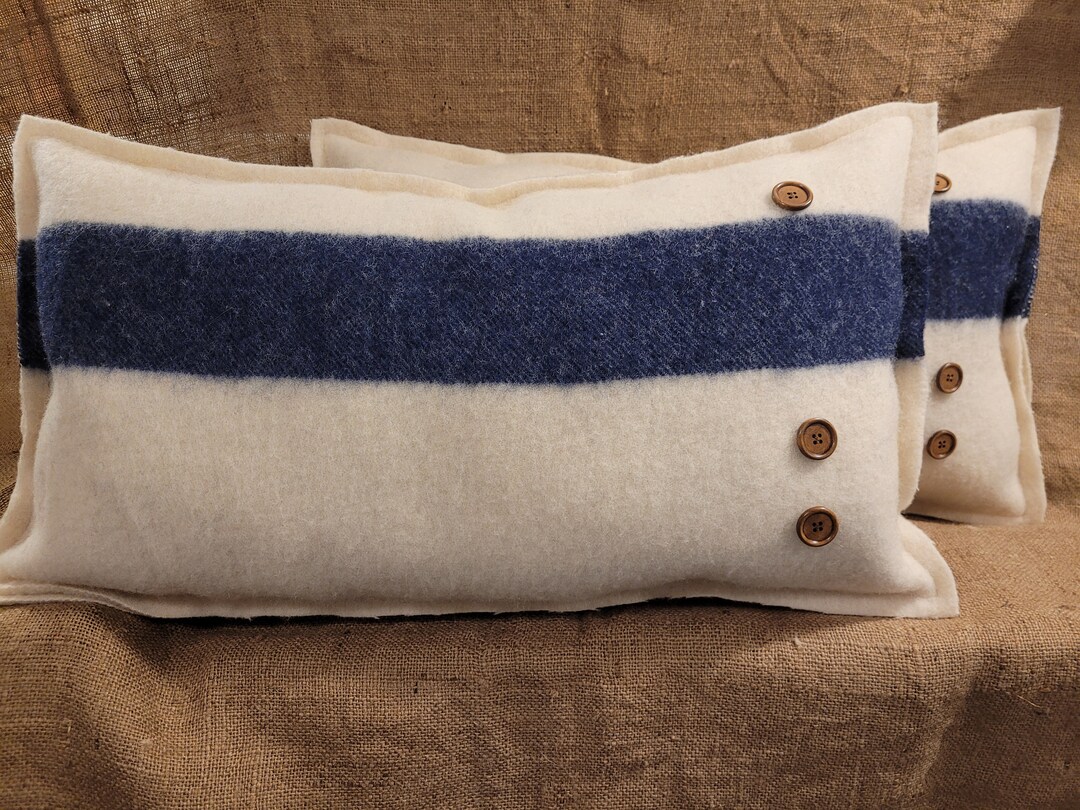 Hudson's Bay Point Woolen Throw Pillows, RECYCLED Blanket. Western ...