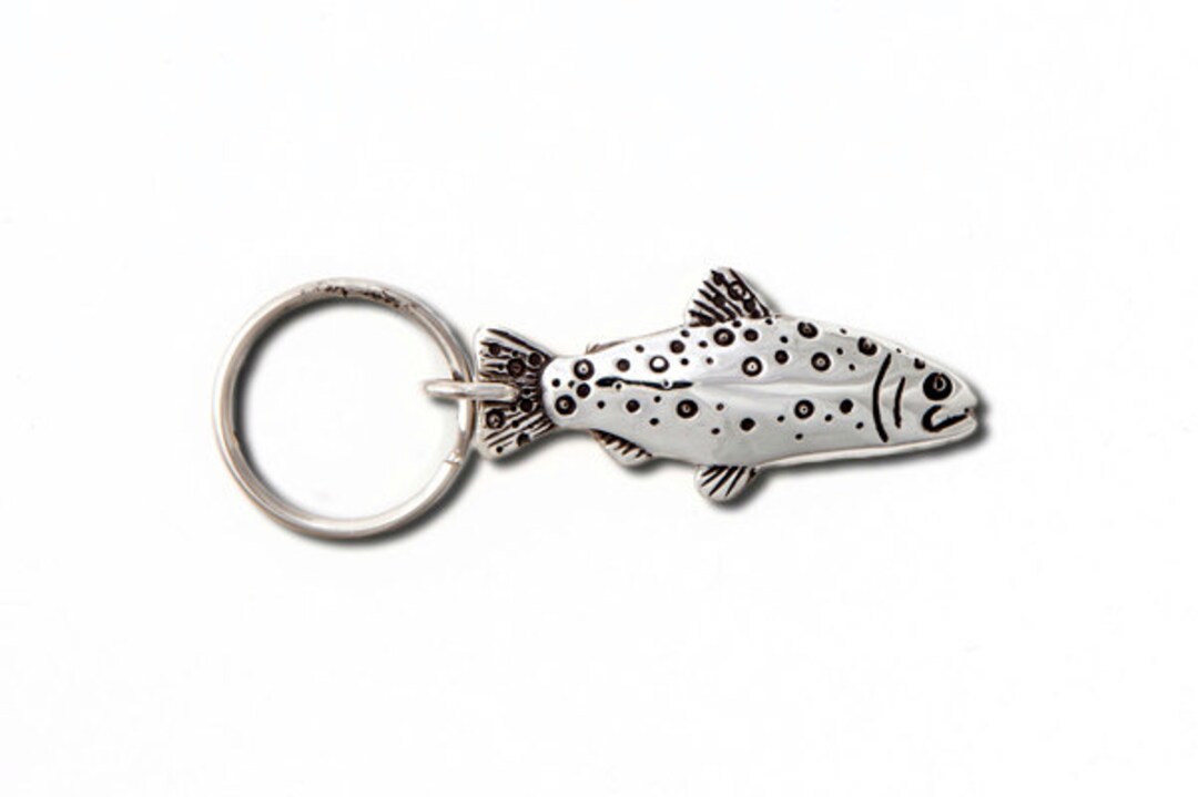 Sterling Silver Trout Key Chain - Fly Fishing - Sterling Silver Trout ...