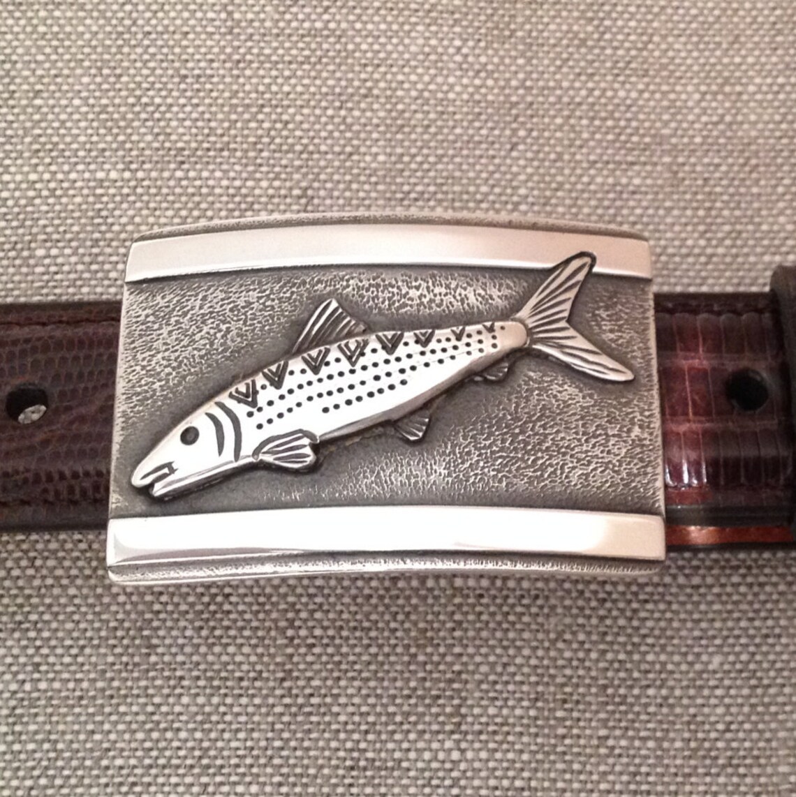 Handmade Sterling Silver Bonefish Belt Buckle Silver Fish Belt Buckle ...