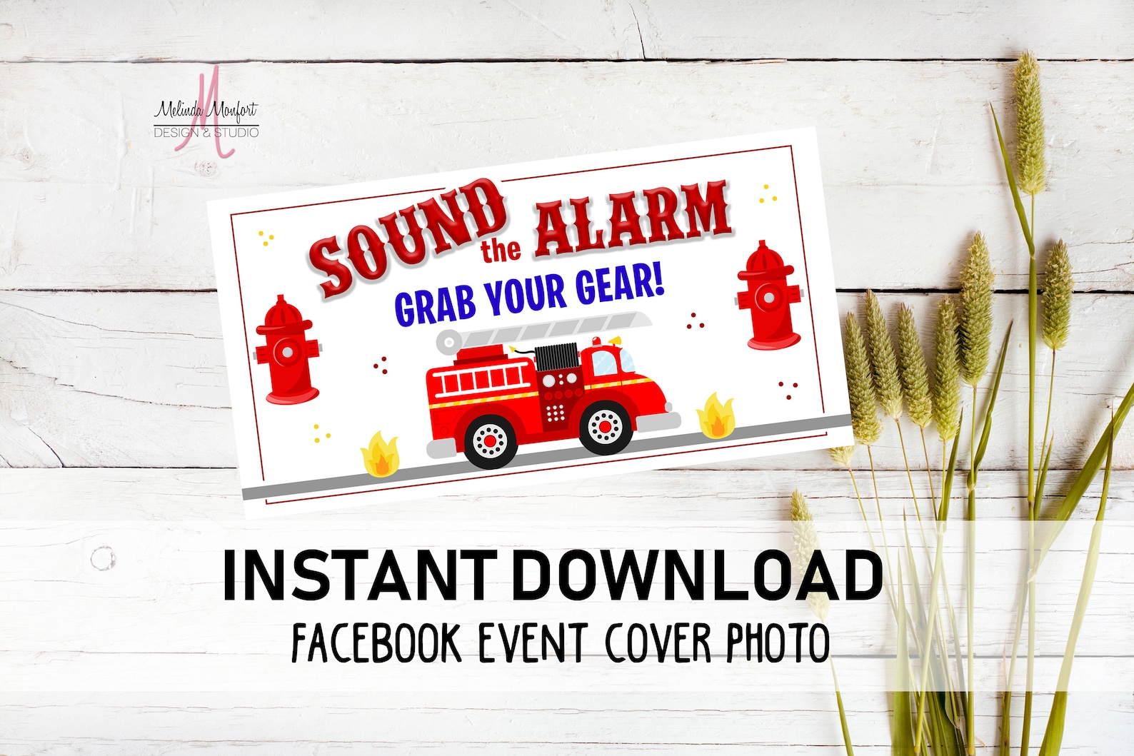 Fire Truck Facebook Event Cover Photo Fire Truck Birthday - Etsy