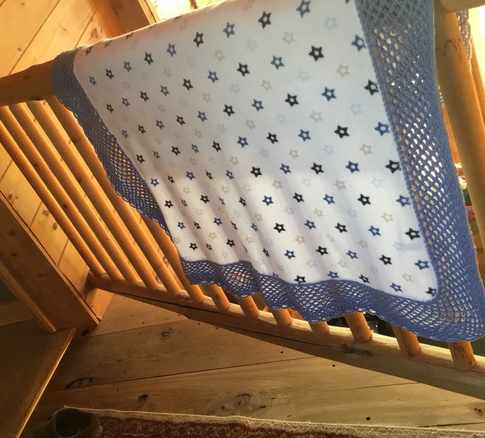 Fleece Blanket With Crochet Border/ Turquoise Blue Throw/baby Blanket ...