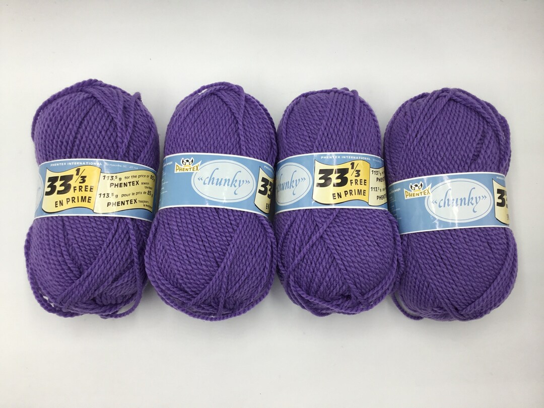 Phentex Chunky Yarn Set of 4/ 454g Hard to Find Vintage Yarn, 2ply ...