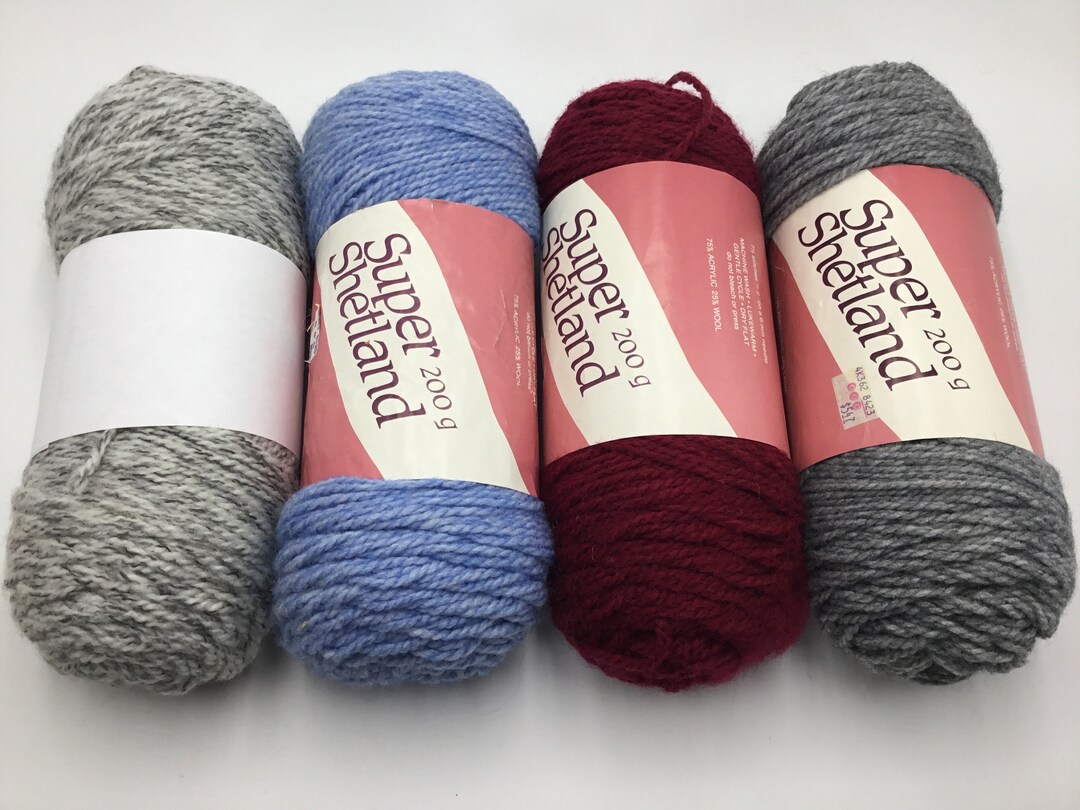Super Shetland Yarn, Chunky Yarn, Hard to Come by Vintage Yarn 200g ...