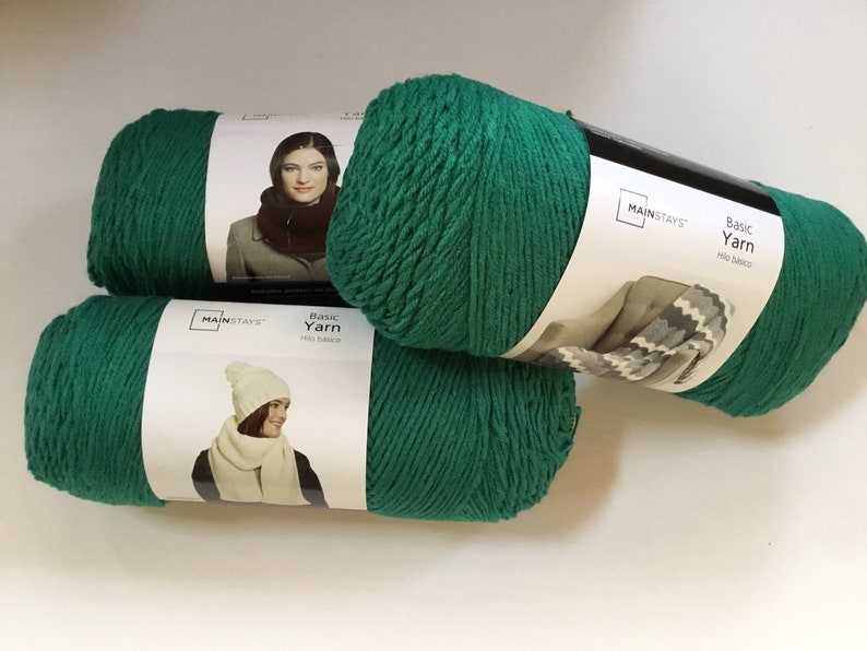 Mainstays Basic yarn 100% acrylic 7oz / 198.4 g Evergreen | Etsy