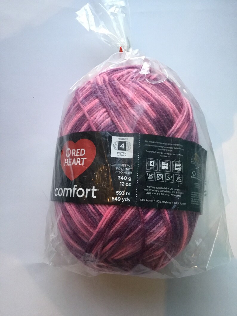 Red Heart Comfort Yarn 340g/12oz Shaded Rose Print - Etsy