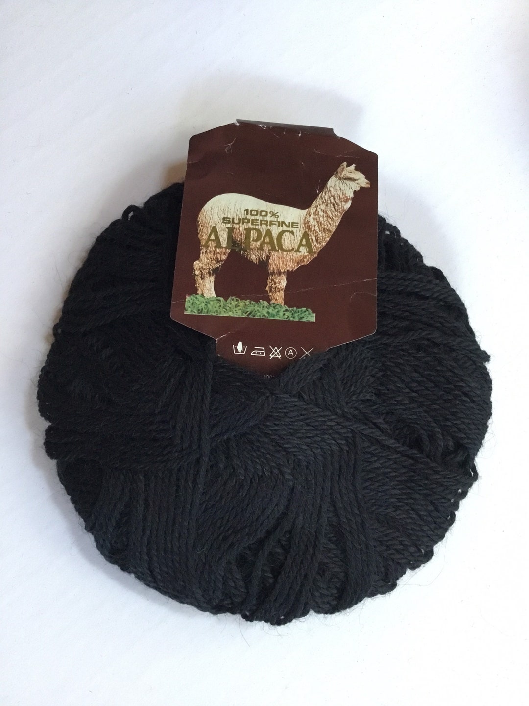 Alpaca superfina 100% alpaca superfina 40g doble punto -Negro - Etsy España