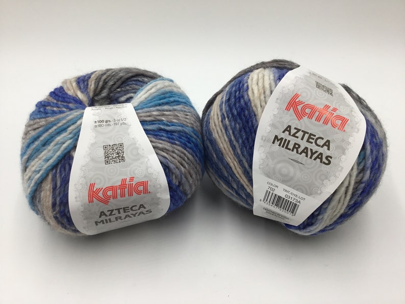 Katia Azteca Milrayas Yarn, Super Soft Yarn, Acrylic/wool 180m/197yrds ...