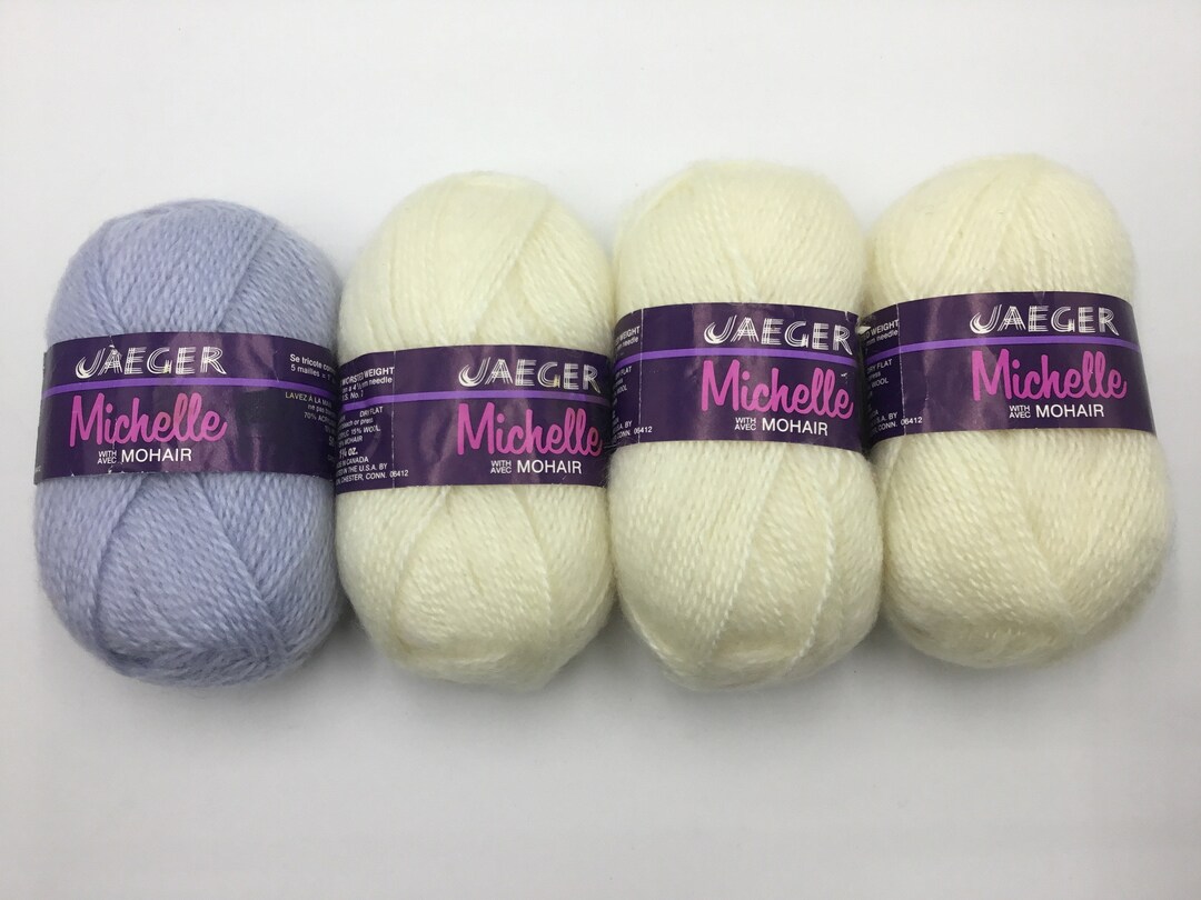 Jaeger Michelle Yarn Set of 4 With Mohair,knitting Worsted Weight ...