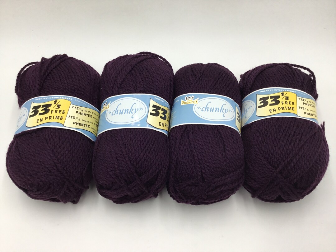 Phentex Chunky Yarn Set of 4/ 454g Hard to Find Vintage Yarn,2 Ply Yarn ...