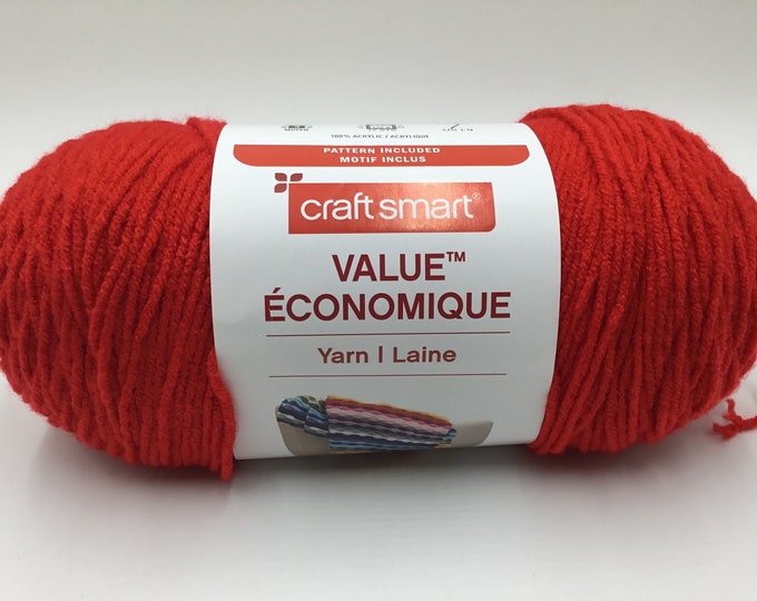 Craftsmart Value Yarn,plush Toy Yarn 354yds/324 -col#vs132 Tomato Red ...