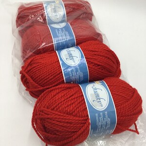 Phentex Chunky Yarn Set of 4/ =500yds, 2ply Vintage Yarn, Col #21 Red ...