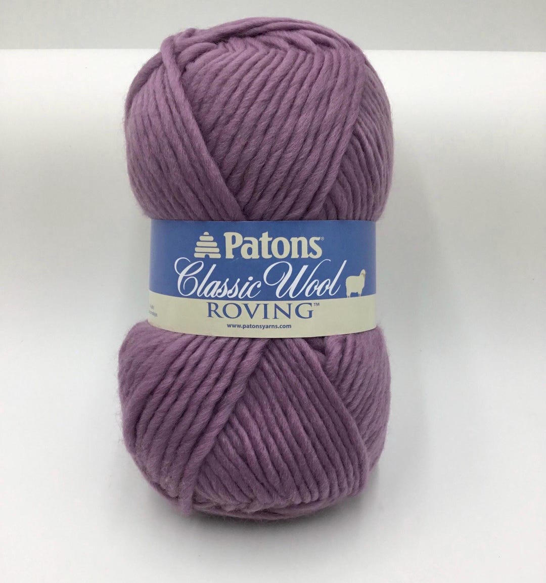 Patons Classic Wool Roving 100% Pure New Wool,3.5oz/100g- Frosted Plum ...