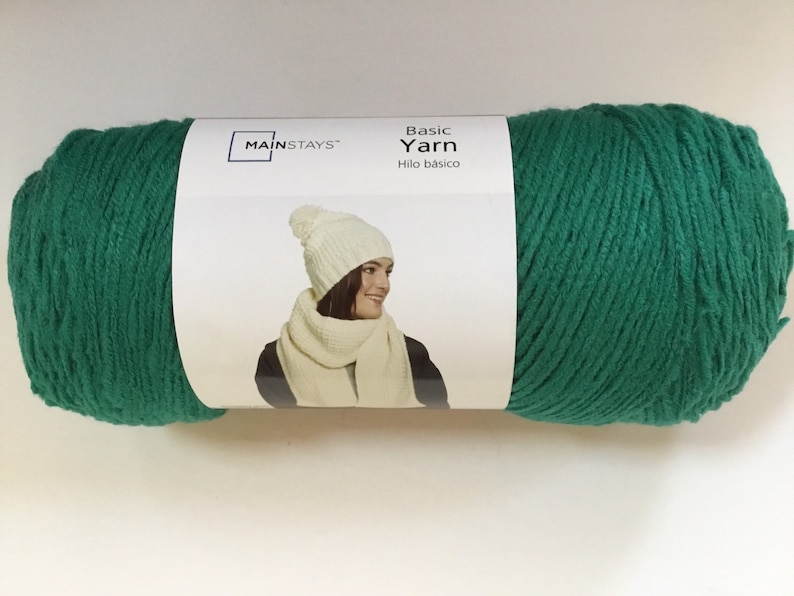Mainstays Basic Yarn 100% Acrylic 7oz / 198.4 G - Evergreen - Etsy