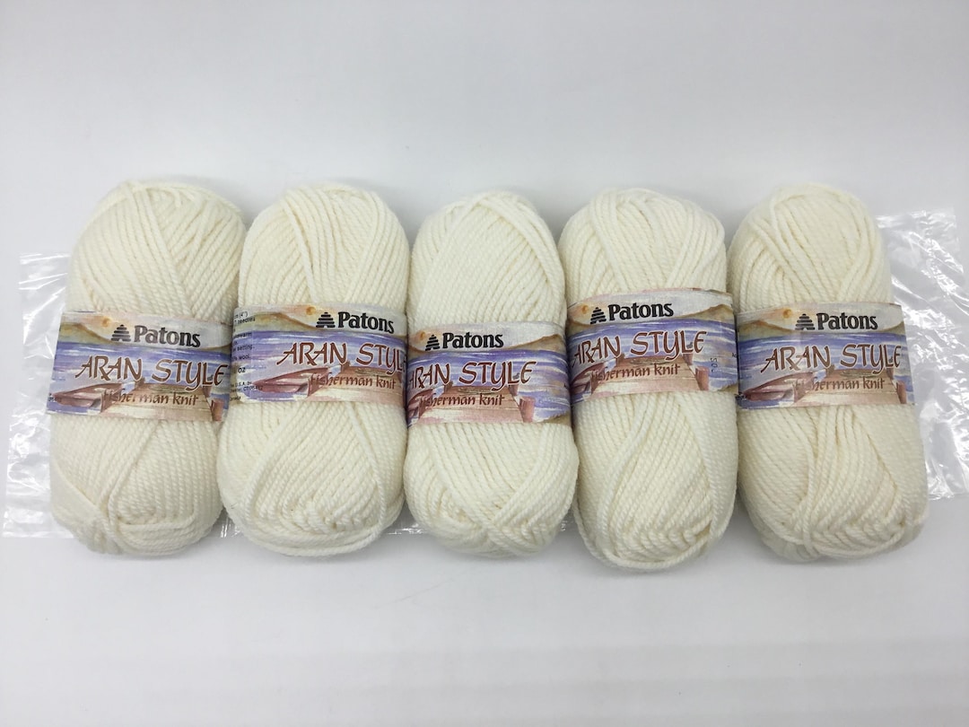 Patons Aran Style Fisherman Knit Yarn Set of 5,acrylic/wool, Vintage ...