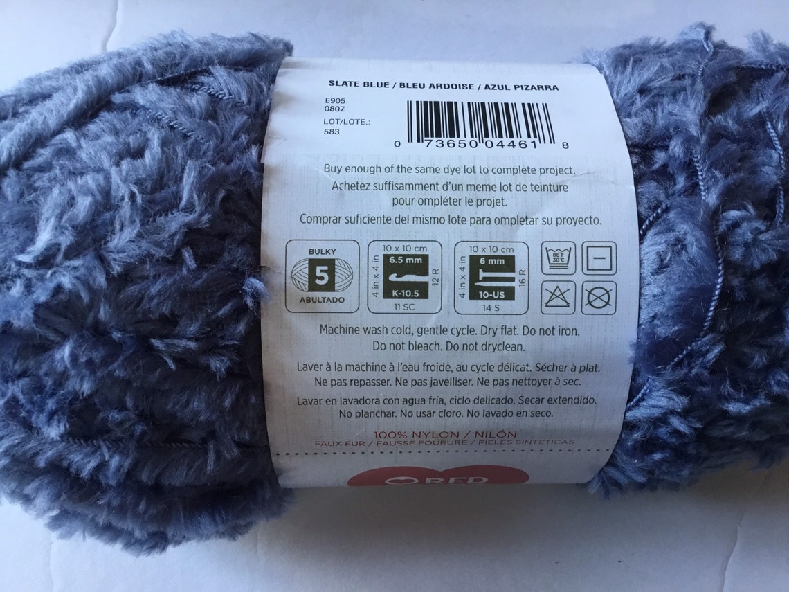 Red Heart hygge fur yarn 250yds/238mPeacock/Slate Bluevariety | Etsy