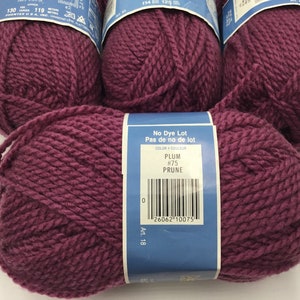 Phentex Chunky Yarn Set of 4/ 500yds, 2ply Vintage Yarn, Col 75 Plum - Etsy