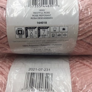 Bernat Baby Velvet Set of 3, 3.5oz/100gea 100% Polyester Restful Rose ...