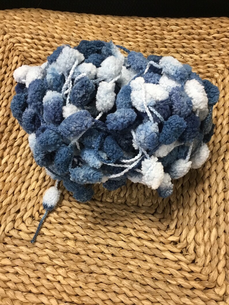 Fluffy Pom-pom Yarn Beige Brown Caramel- 3 Toned Blues-burgundy Lilac ...