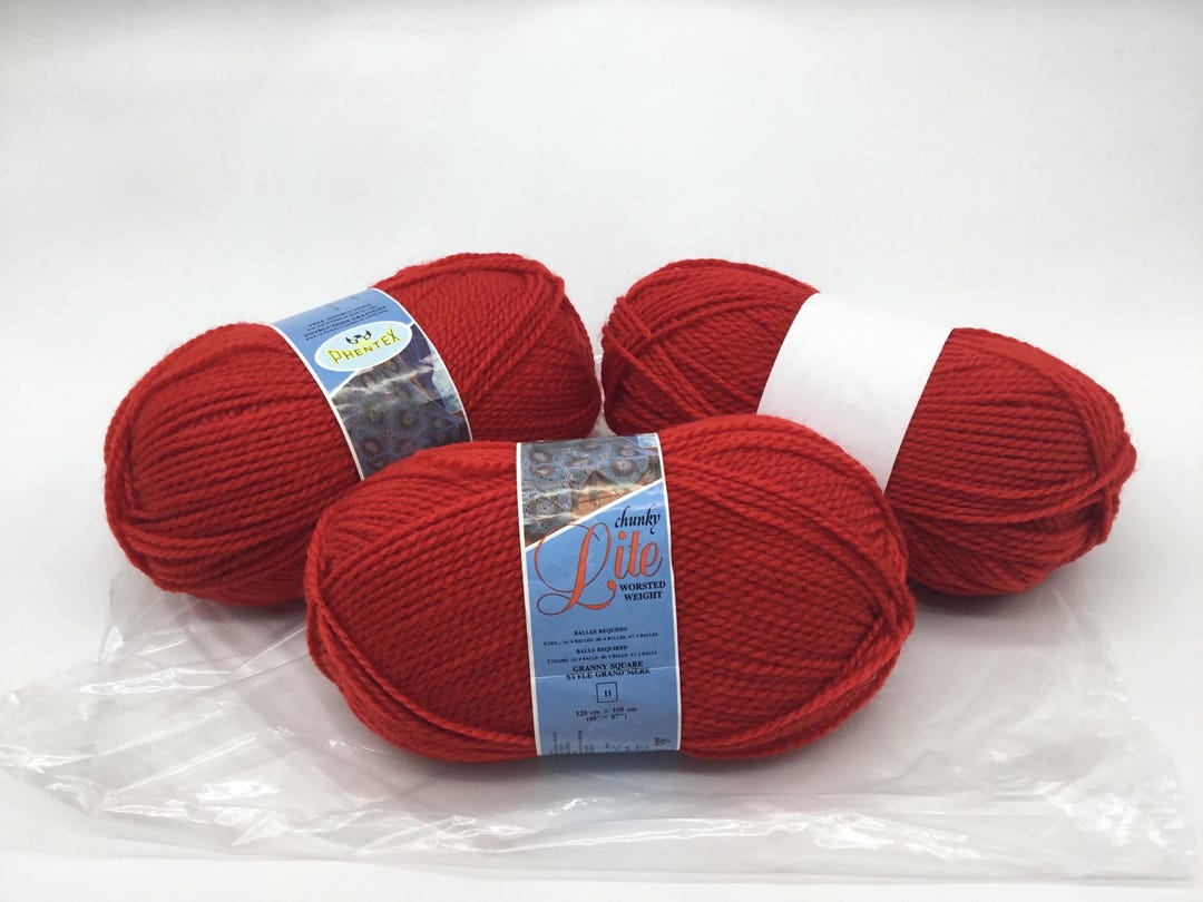 Phentex Chunky Lite Worsted Weight Yarn Set of 3, Vintage Yarn Set Col ...
