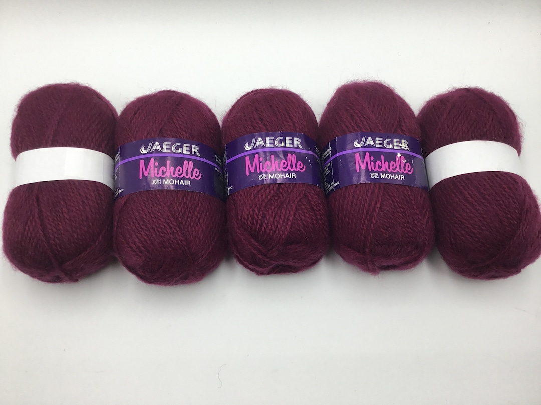 Jaeger Michelle Yarn Set of 5 With Mohair,knitting Worsted Weight ...