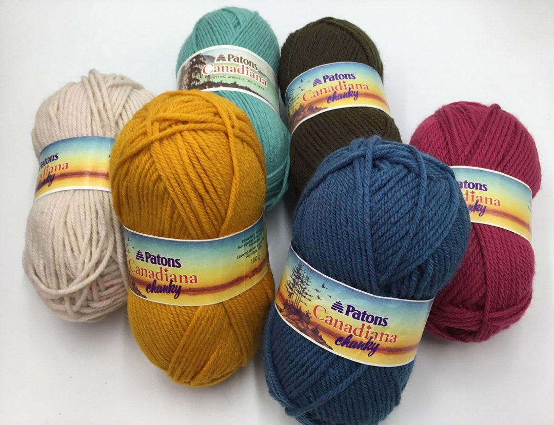 Patons Canadiana Chunky Yarn,3 1/2oz/163yds Bulky 5 Variety of Colours ...