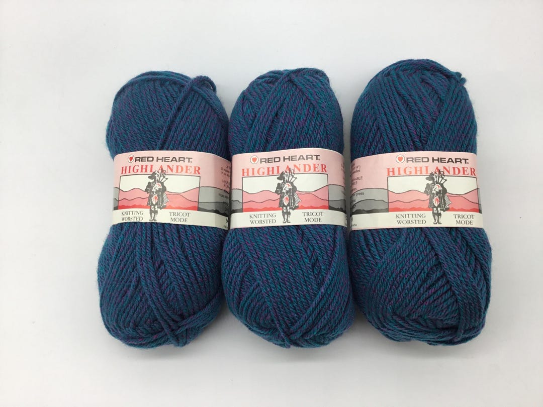 Red Heart Highlander Yarn, Knitting Worsted Vintage Yarn, Set of 3 ...
