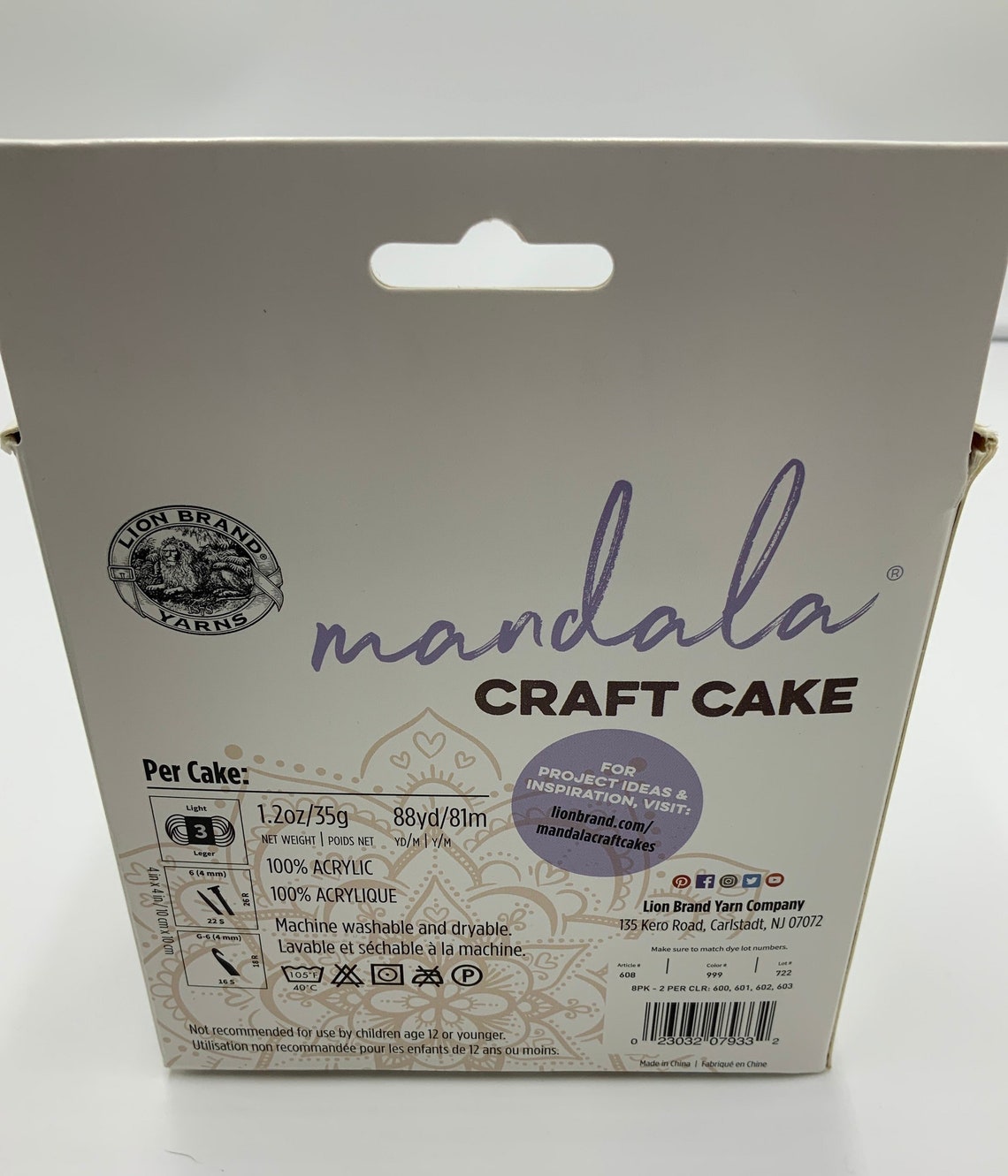 Mandala Amigurumi Craft Cake Set,4 Craft Cakes,lion Brand Craft Cakes ...
