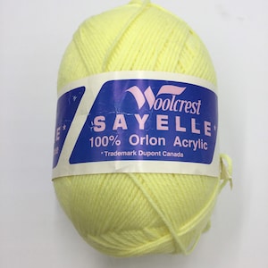 Woolcrest Sayelle Rare Vintage Yarn 200g Acrylic Yarn - Baby Yellow - Etsy