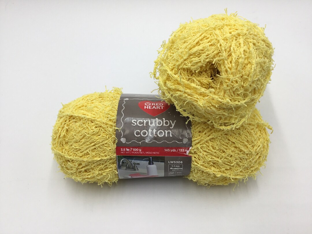 Red Heart Scrubby Cotton Yarn, Textured Yarn Great for Dishcloth,body ...