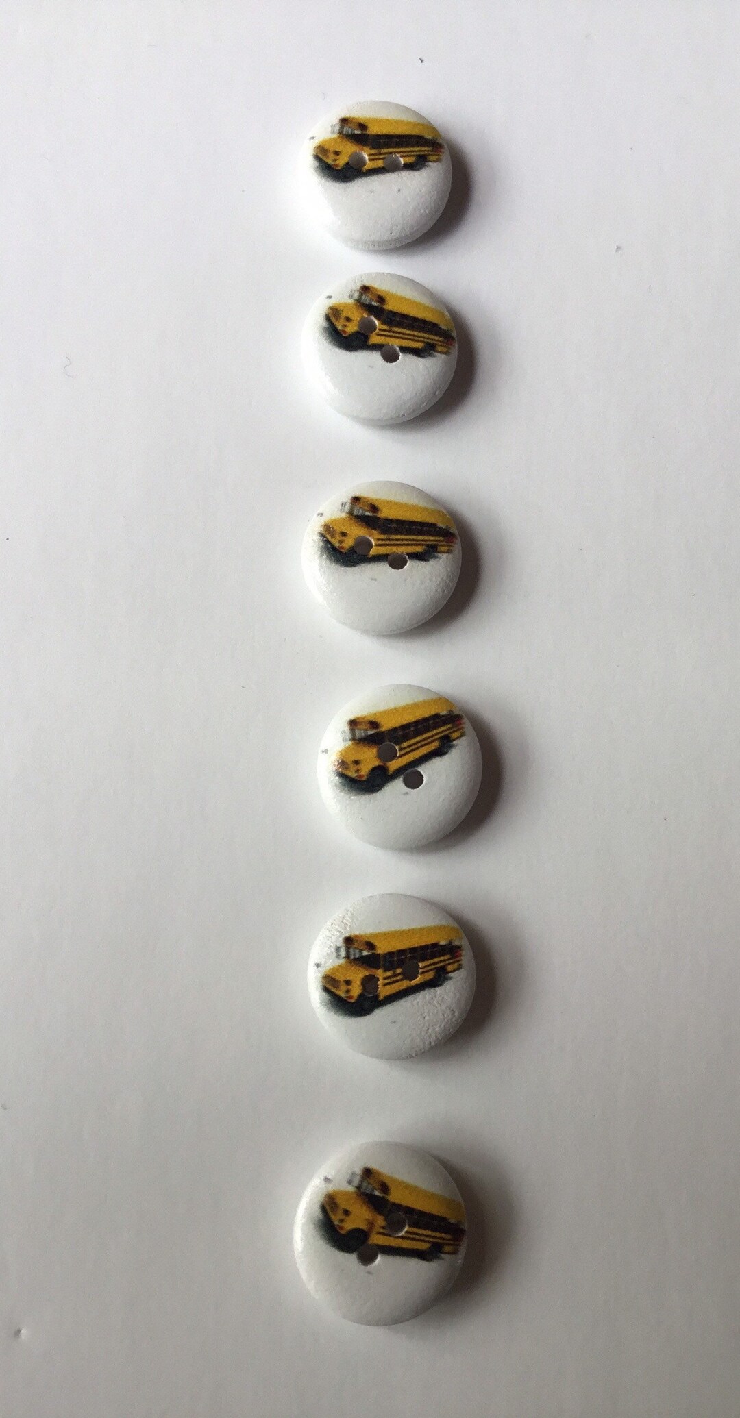 Buttons,yellow School Bus Buttons ,for Sewing,crochet,knitting,white ...