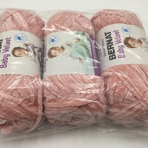 Bernat Baby Velvet Set of 3, 3.5oz/100gea 100% Polyester Restful Rose ...