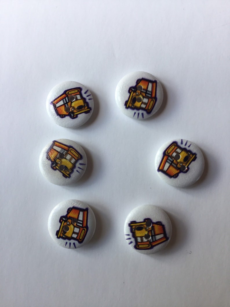 Buttonsyellow School Bus Buttons for - Etsy