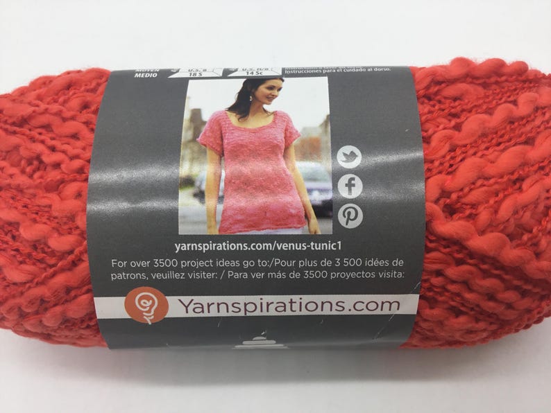 Patons Venus, Textured Yarn, 1.75 Oz / 50g - Chili Pepper - Etsy