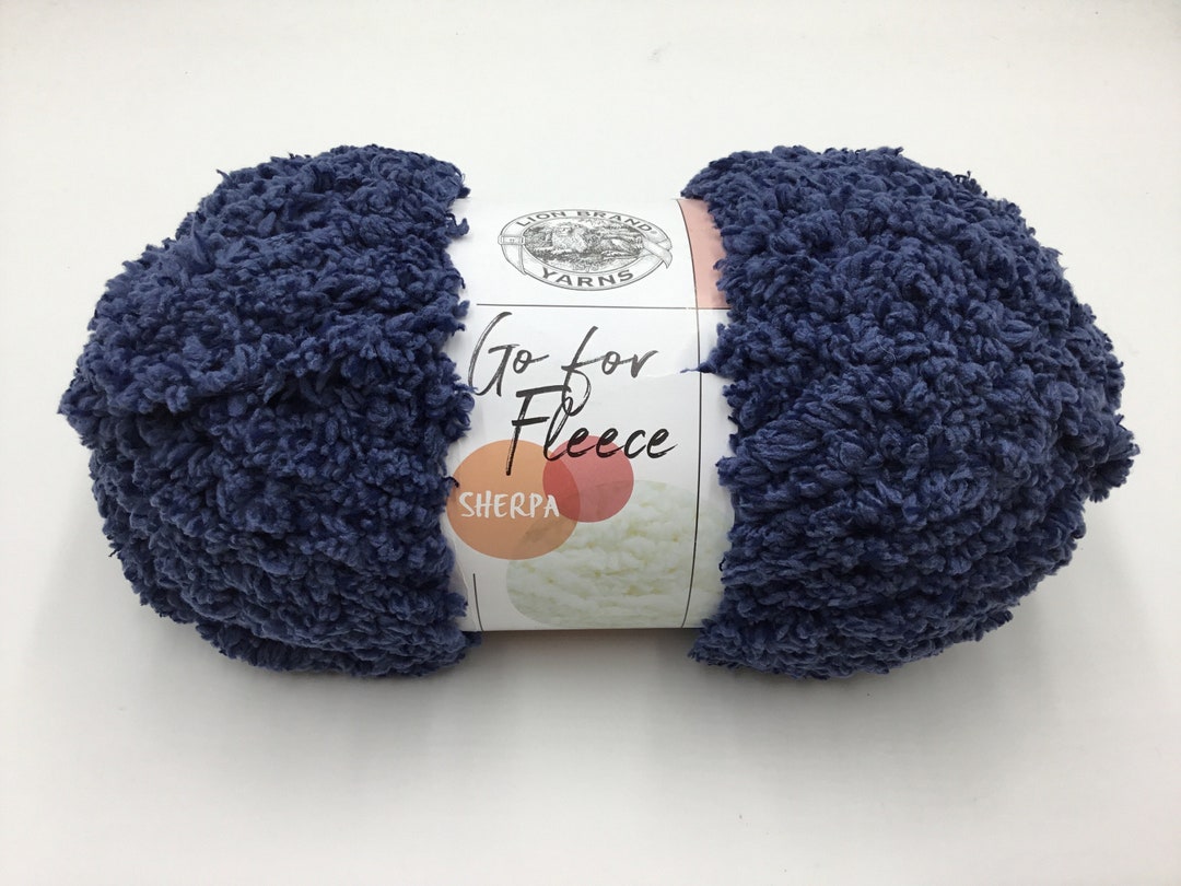 Lion Brand Yarns Go for Fleece Sherpa,jumbo 7, 100% Polyester-blue ...