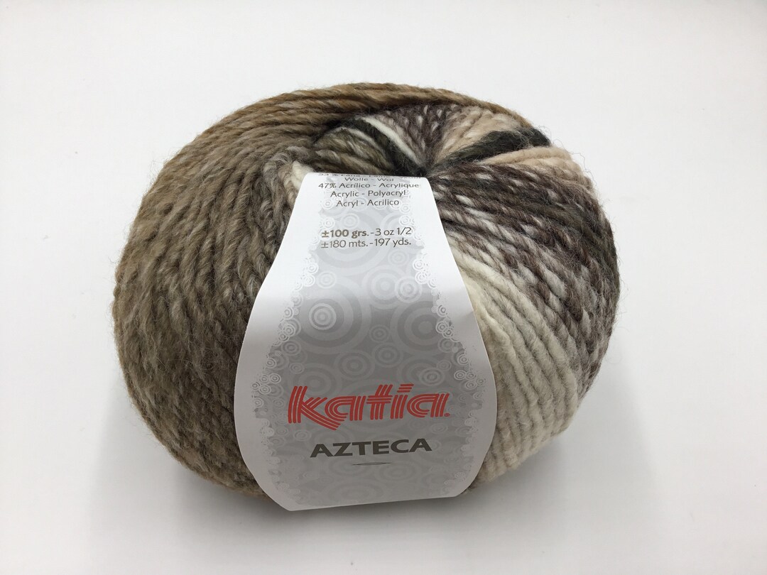 Katia Azteca Yarn 100g/180m/197yrds Color-7804-earth Tones Cream/taupe ...