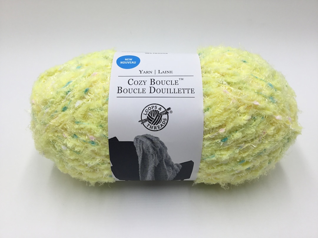 Loops & Threads Cozy Boucle Yarn, Super Bulky 6, 100% Polyester, 164yds ...