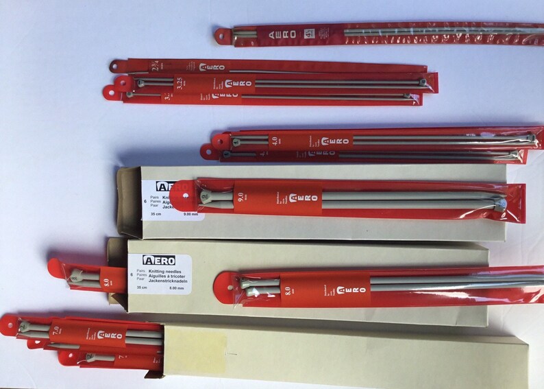 Aero Knitting Needles 2 to 9mm-35cm L- Variety of Sizes Aero Needles ...